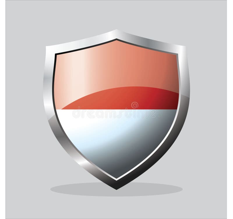 Shield Icon Vector Illustration of an Indonesian Country Flag Stock ...