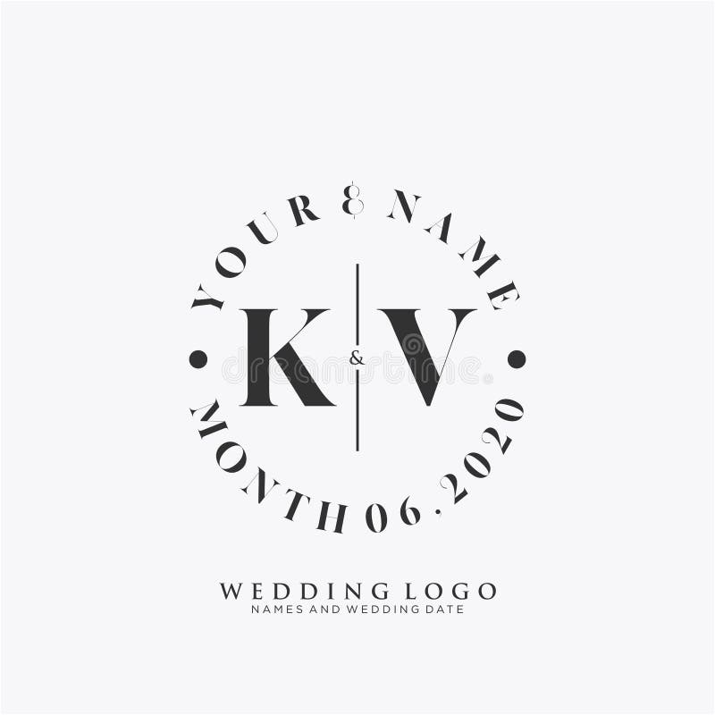 KV Initial Beauty Monogram and Elegant Stock Vector - Illustration of ...