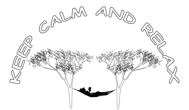 Keep calm and relax stock vector. Illustration of female - 181733312