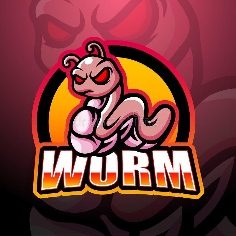 Worm Mascot Esport Logo Design Stock Vector - Illustration of angry ...