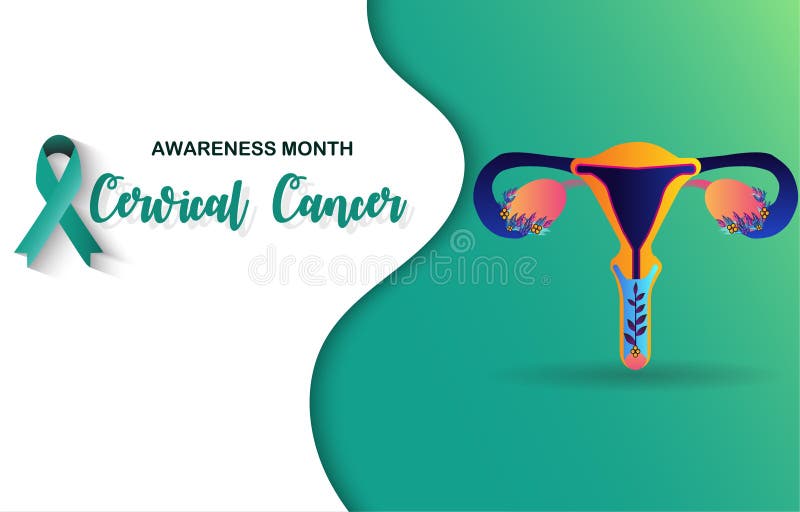 Cervical Cancer Ribbon Butterfly