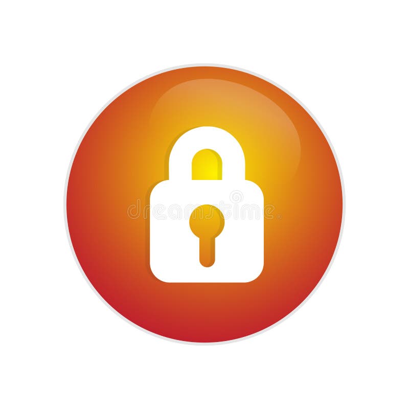 Lock button stock vector. Illustration of element, open - 181787272