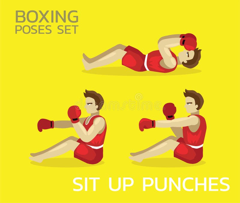 Bob and Weave Manga Boxing Poses Set Man Cartoon Vector Illustration ...