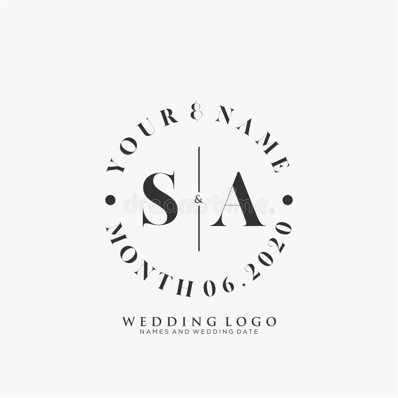 SA Initial Beauty Monogram and Elegant Stock Vector - Illustration of ...