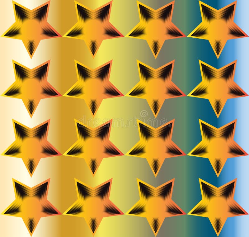 Shining Yellow Stars Texture Over Faded Multi Color Stock Illustration ...