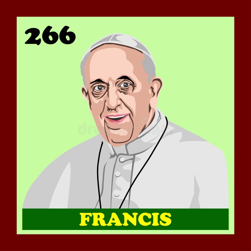 266th Catholic Pope Francis Vector Editorial Image - Illustration of ...