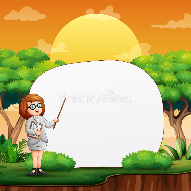 Frame Template with a Teacher is Teaching Stock Vector - Illustration ...