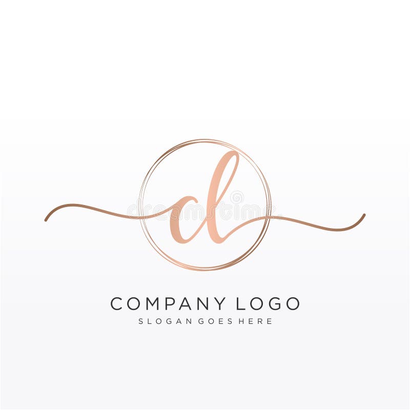 CL Initial Handwriting Logo with Circle Stock Vector - Illustration of ...