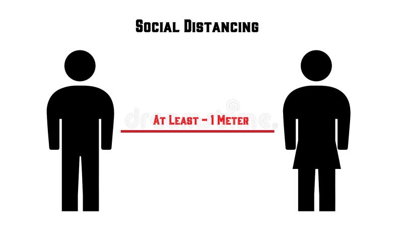 One Meter SOcial Distancing Illustration Stock Illustration ...