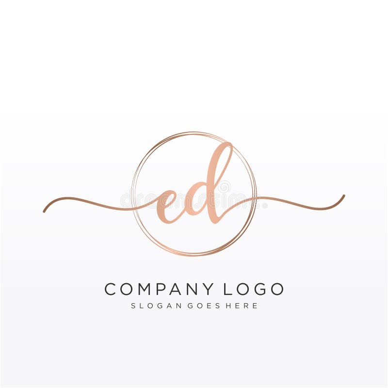 ED Initial Handwriting Logo with Circle Stock Vector - Illustration of ...
