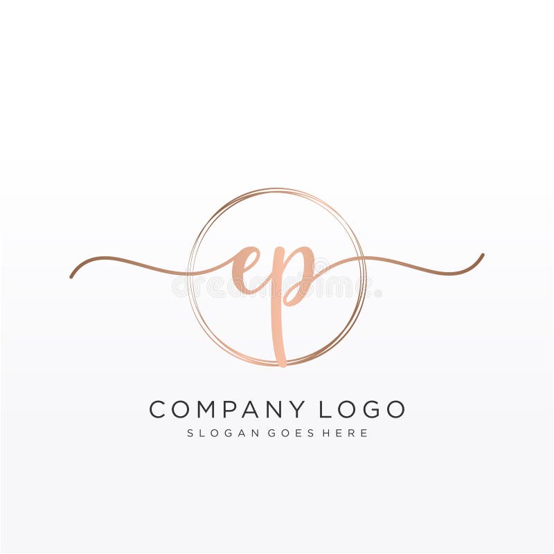 EP Initial Handwriting Logo with Circle Stock Vector - Illustration of ...