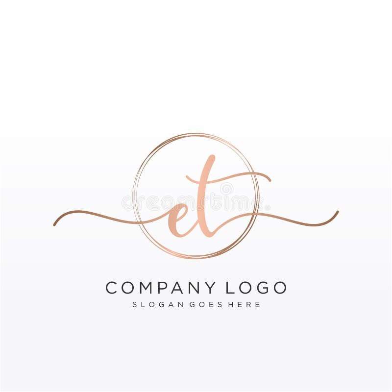 ET Initial Handwriting Logo with Circle Stock Vector - Illustration of ...