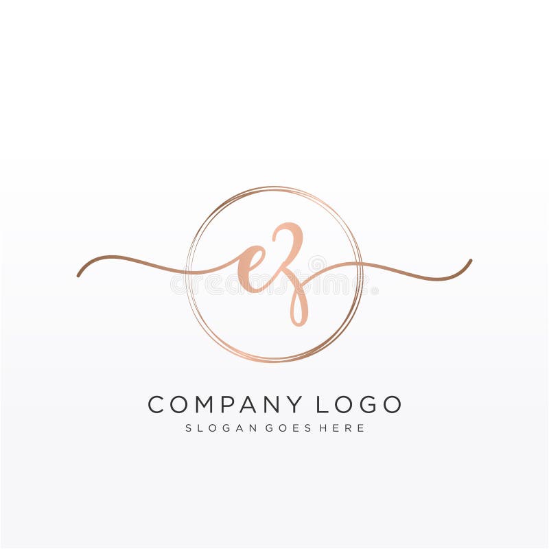 EZ Initial Handwriting Logo with Circle Stock Vector - Illustration of ...