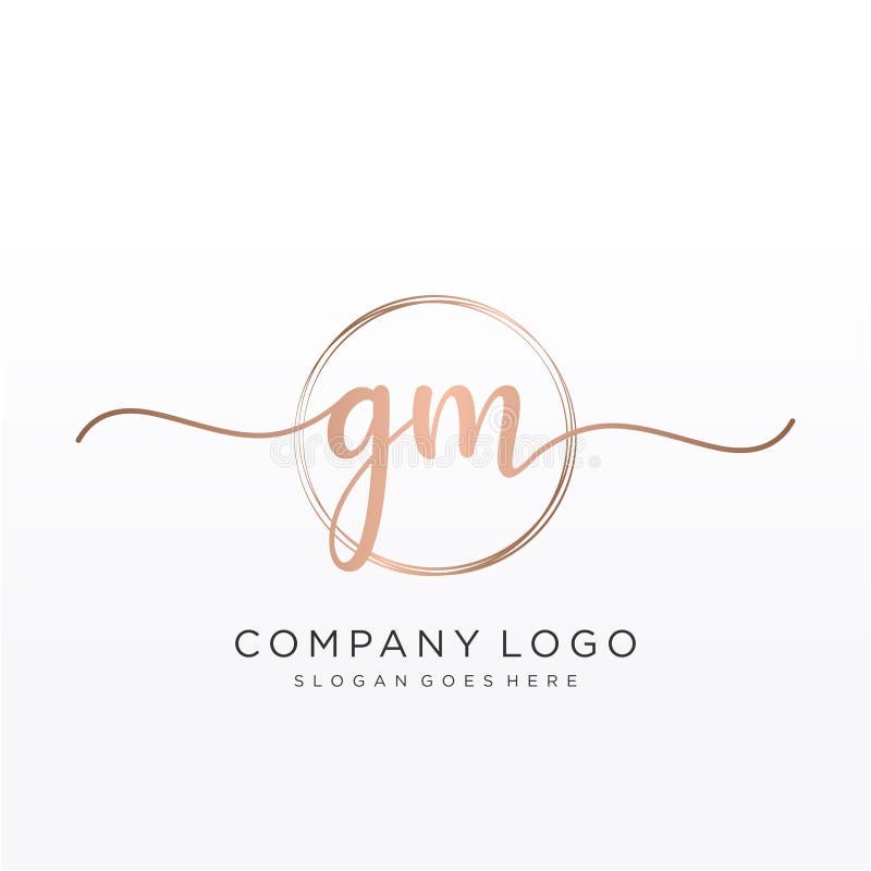 GM Initial Handwriting Logo with Circle Stock Vector - Illustration of ...