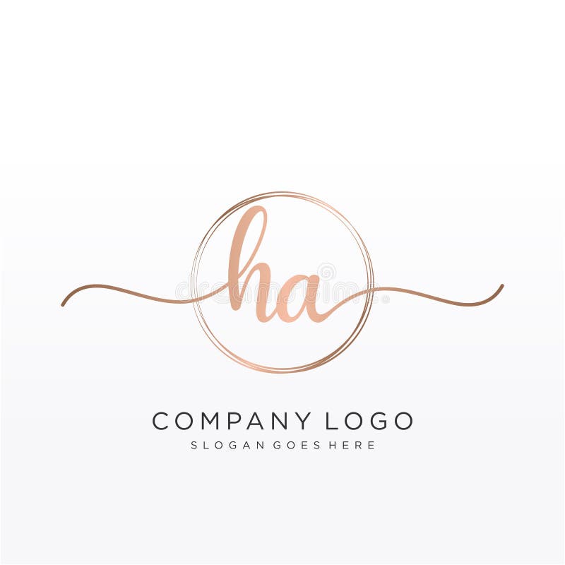 HA Initial Handwriting Logo with Circle Stock Vector - Illustration of ...