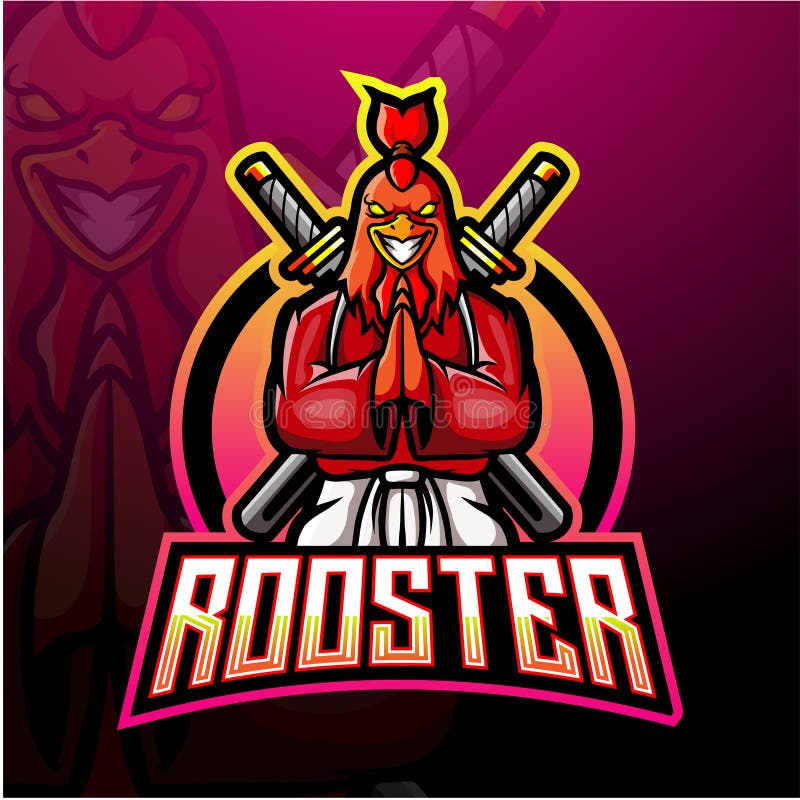 Samurai Chicken or Rooster in Armor of Japanese Warrior and with Sword ...