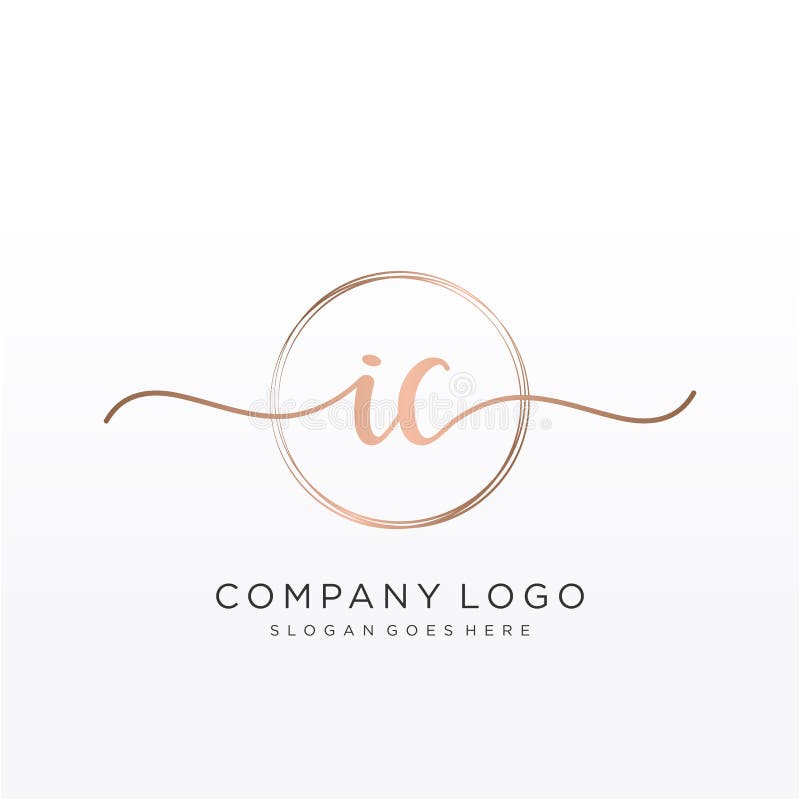 IC Initial Handwriting Logo with Circle Stock Vector - Illustration of ...
