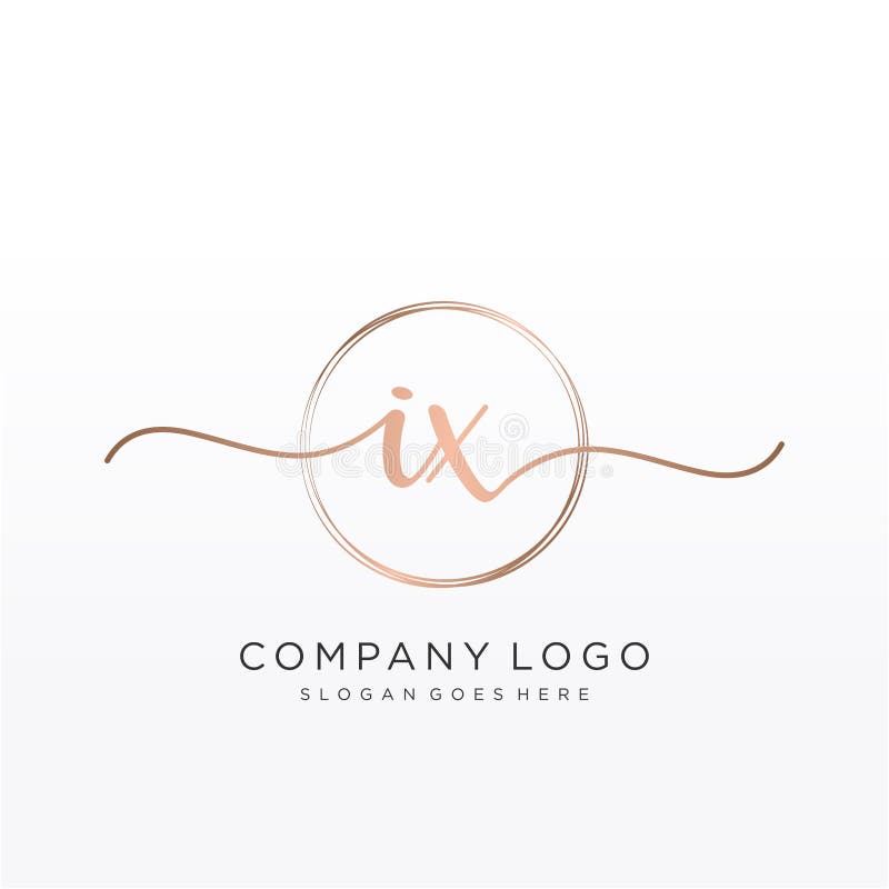 IX Initial Handwriting Logo with Circle Stock Vector - Illustration of ...
