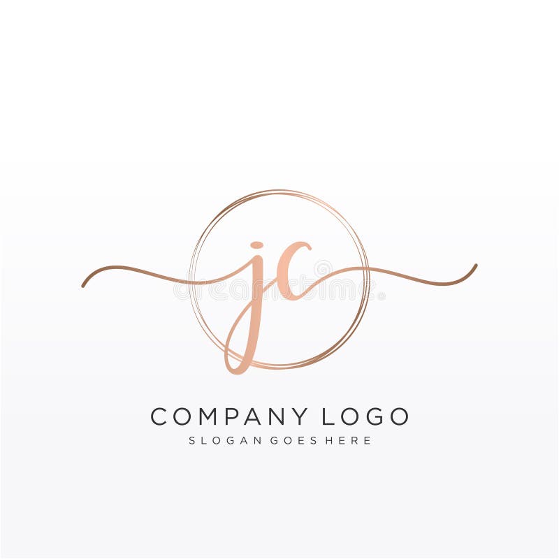 JC Initial Handwriting Logo with Circle Stock Vector - Illustration of ...