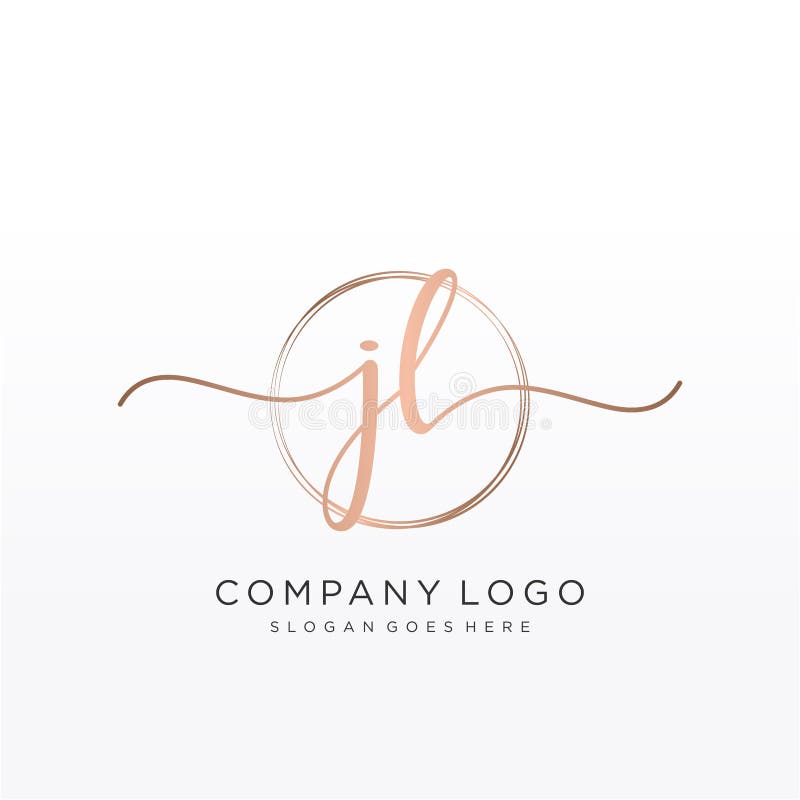 JL Initial Handwriting Logo with Circle Stock Vector - Illustration of ...