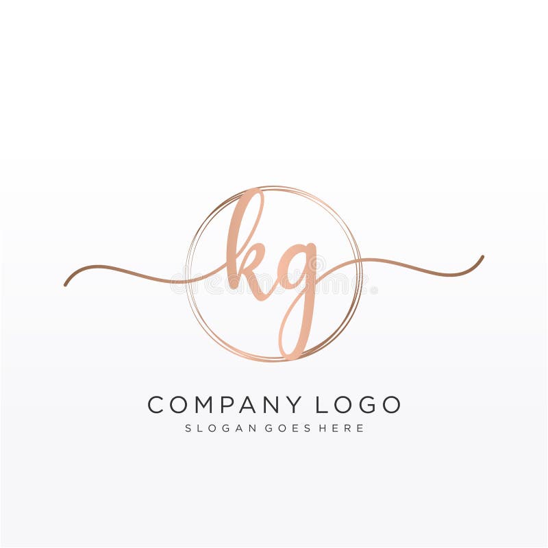 KG Initial Handwriting Logo with Circle Stock Vector - Illustration of ...