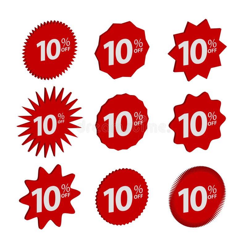Ten Percent 10 Off Price Tag Discount Vector Stock Illustration ...