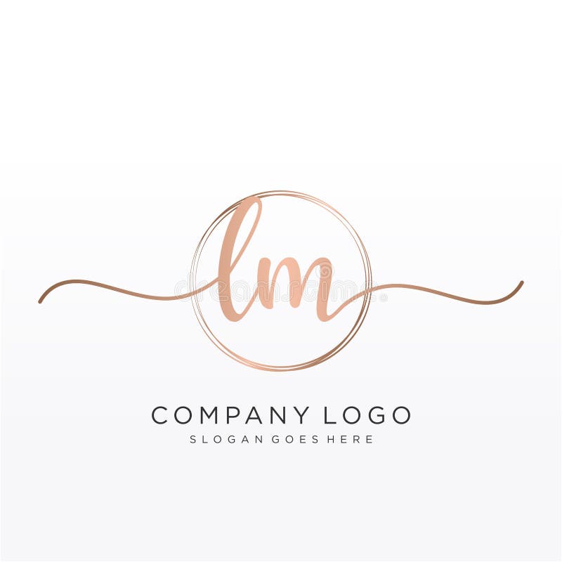 LM Initial Handwriting Logo with Circle Stock Vector - Illustration of ...