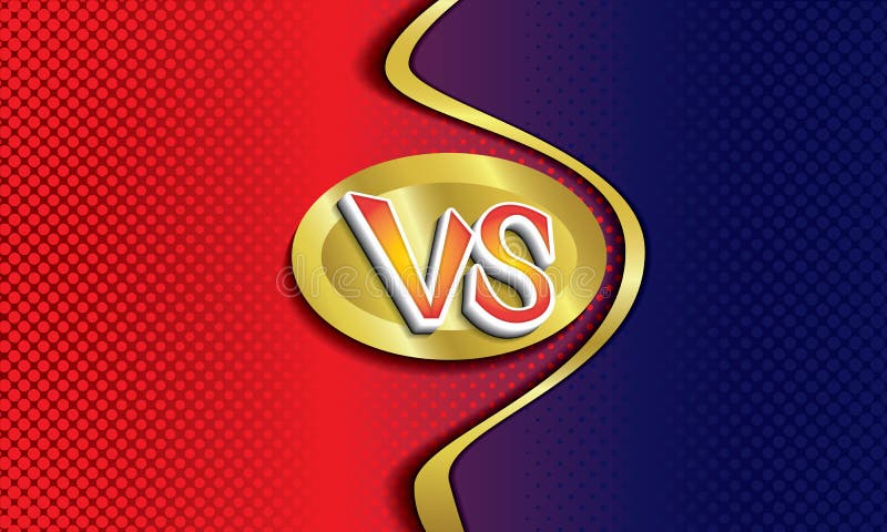 Versus Comic Style Red and Blue Haltone Stock Vector - Illustration of ...