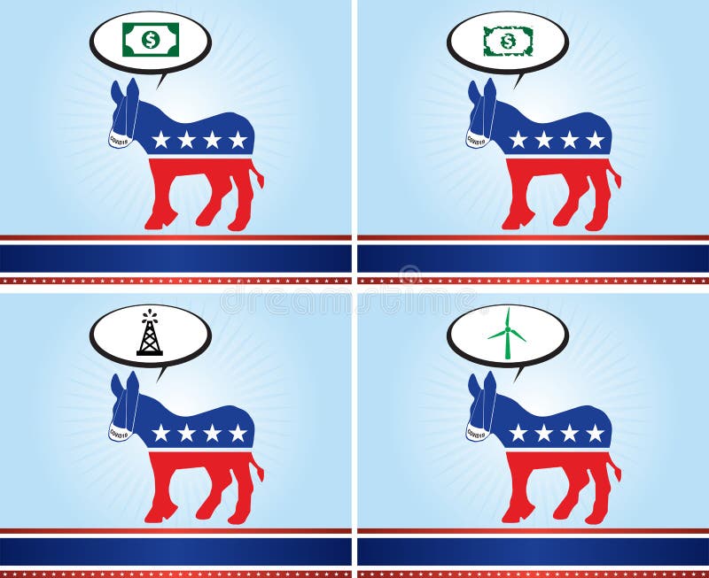 4 Illustrations of Donkey Representing the Democratic Party in Times of ...