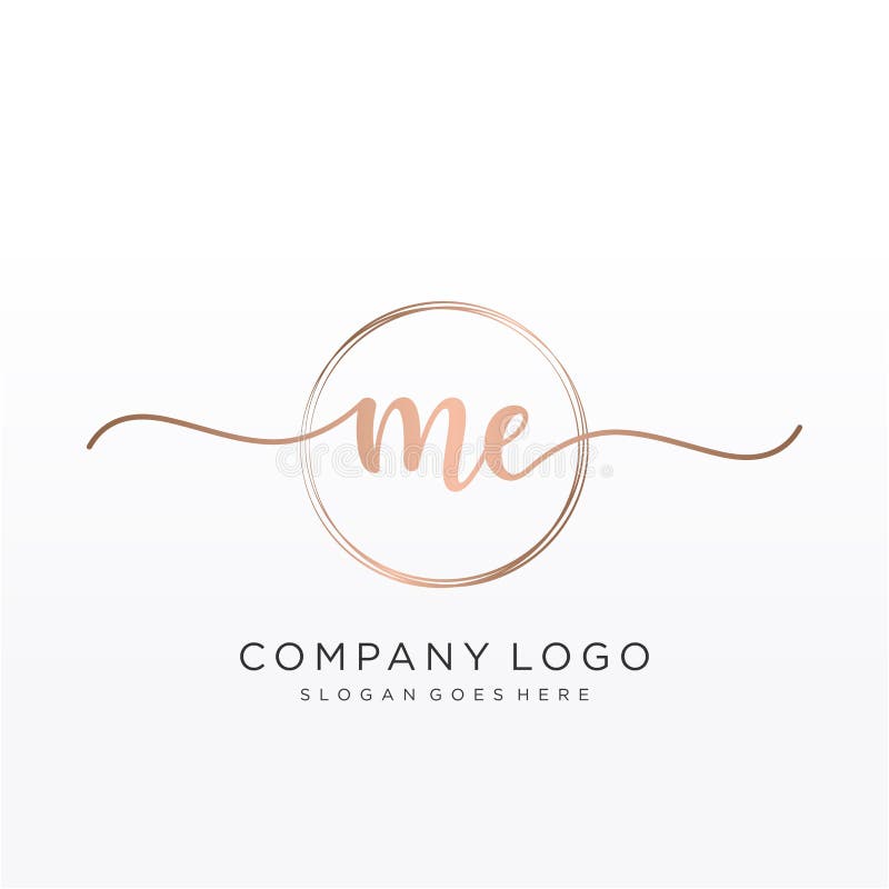 ME Initial Handwriting Logo with Circle Stock Vector - Illustration of ...