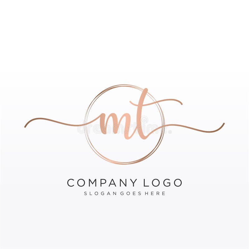 MT Initial Handwriting Logo with Circle Stock Vector - Illustration of ...