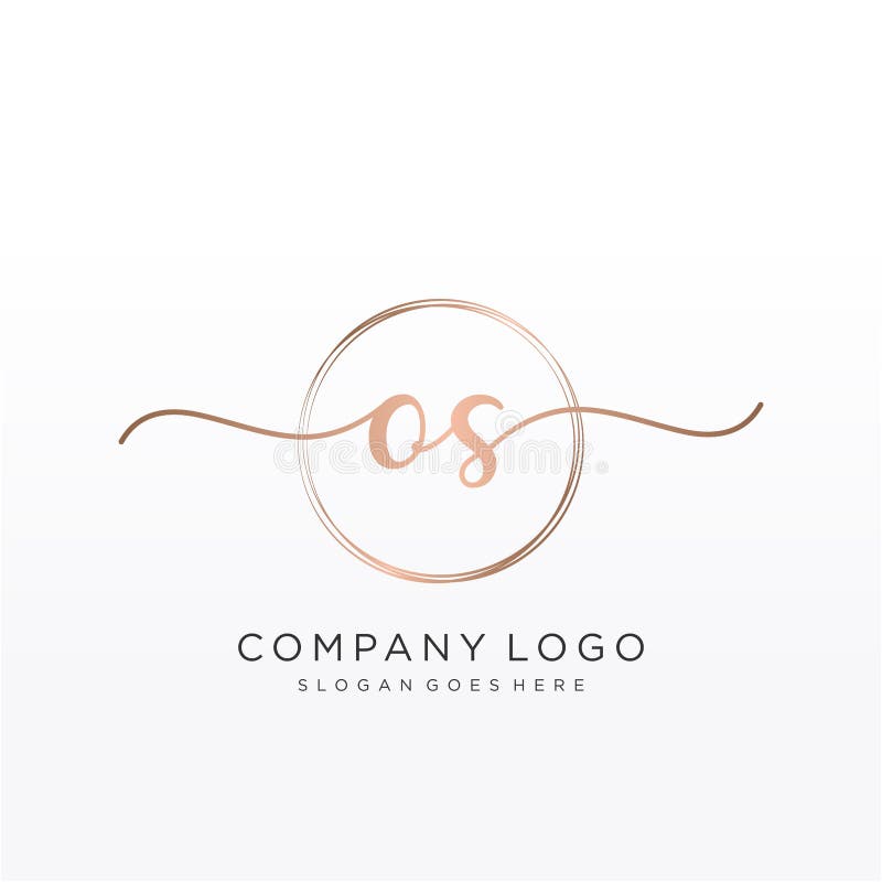 OS Initial Handwriting Logo with Circle Stock Vector - Illustration of ...