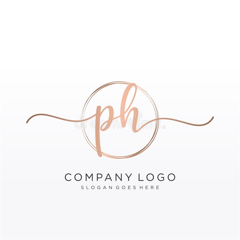 PH Initial Handwriting Logo with Circle Stock Vector - Illustration of ...