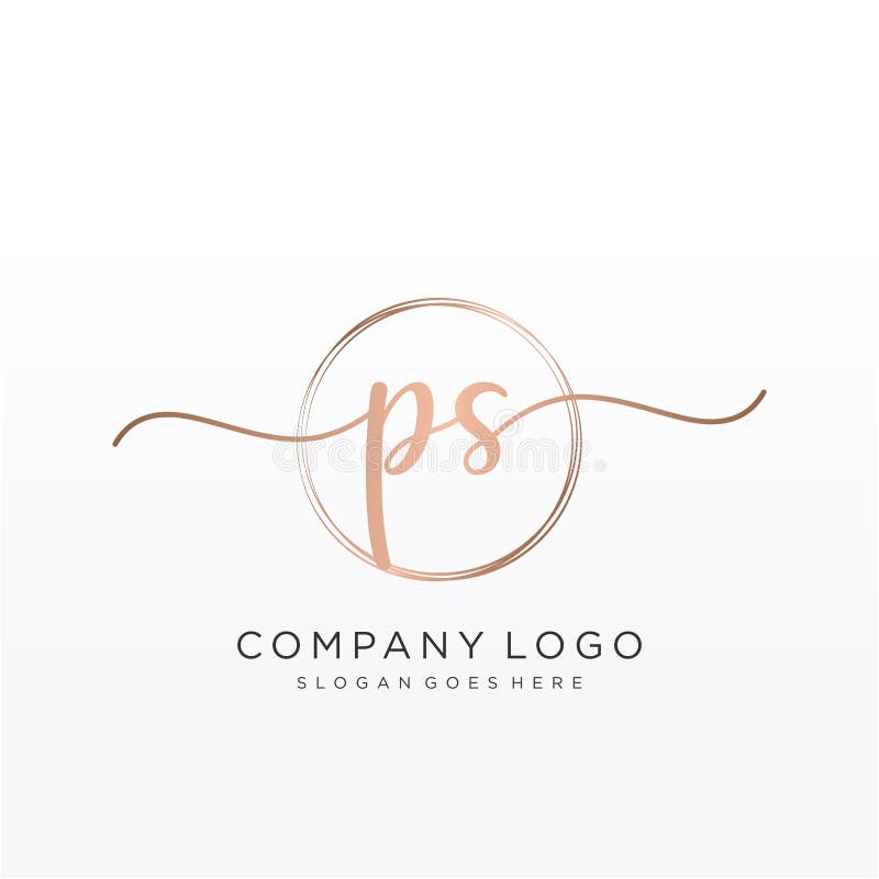 PS Initial Handwriting Logo with Circle Stock Vector - Illustration of ...