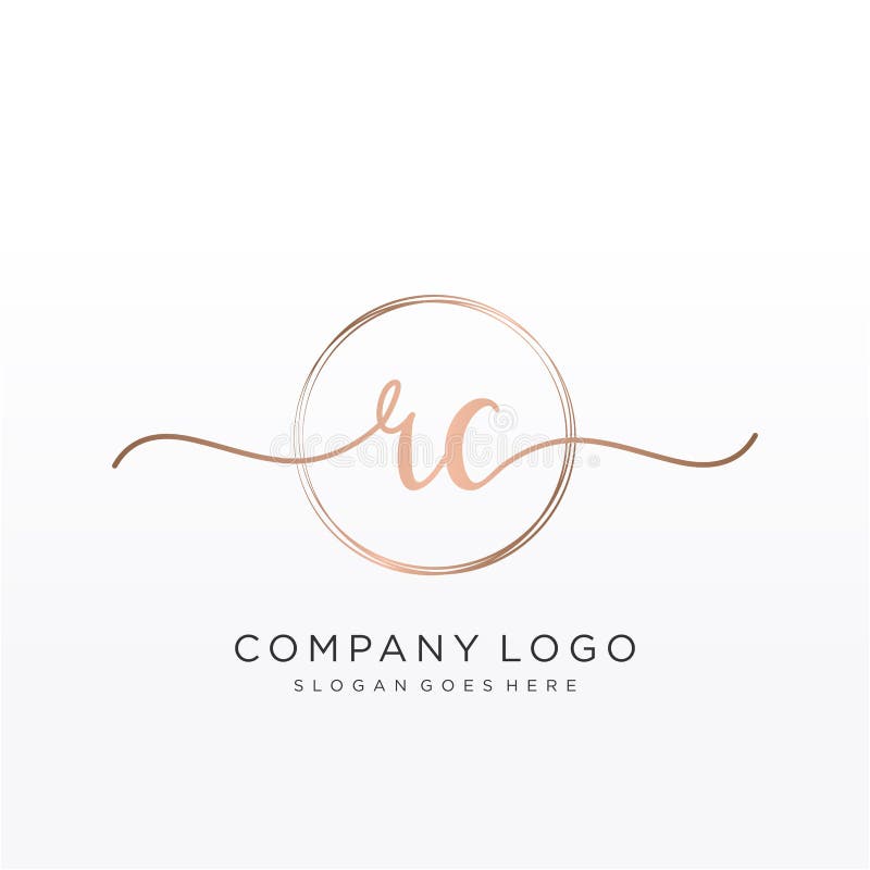 RC Initial Handwriting Logo with Circle Stock Vector - Illustration of ...