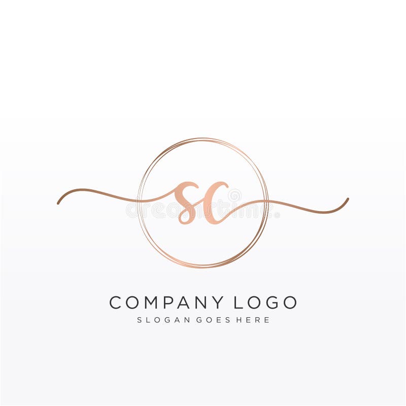 SC Initial Handwriting Logo with Circle Stock Vector - Illustration of ...