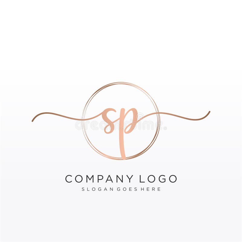 SP Initial Handwriting Logo with Circle Stock Vector - Illustration of ...