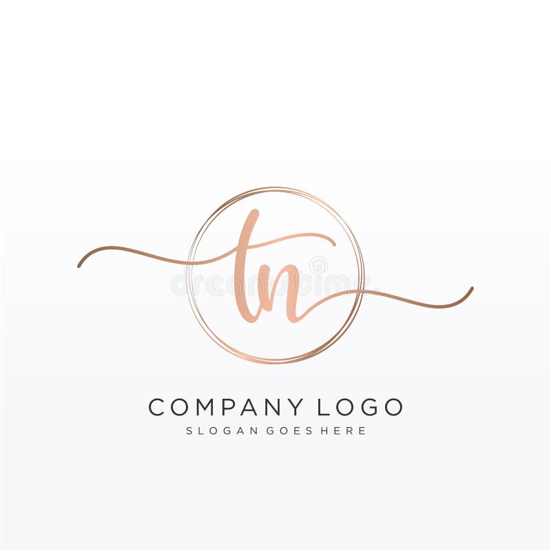 TN Initial Handwriting Logo with Circle Stock Vector - Illustration of ...