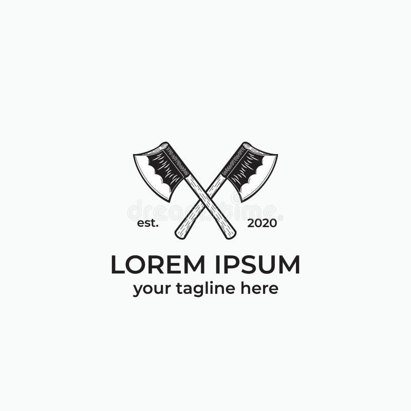 Cross Axe Tomahawk Logo or Icon Stock Vector - Illustration of build ...