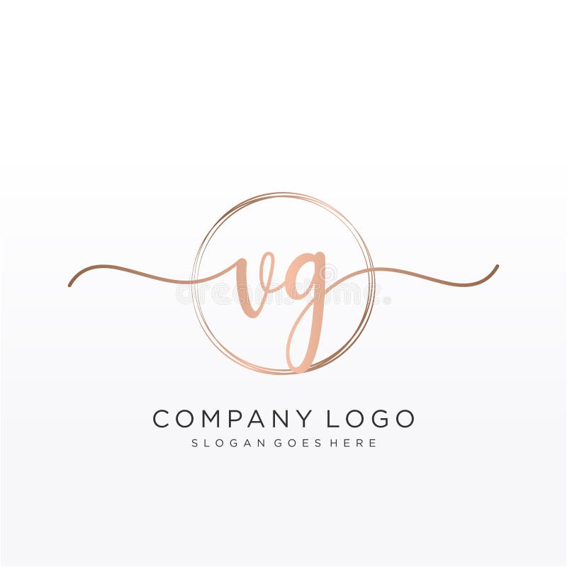 VG Initial Handwriting Logo with Circle Stock Vector - Illustration of ...