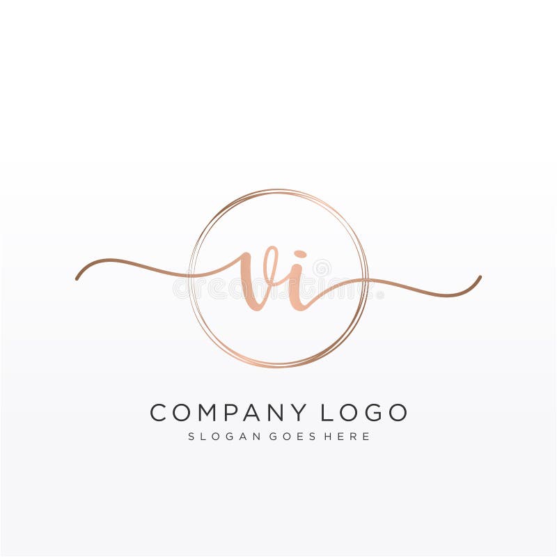 VI Initial Handwriting Logo with Circle Stock Vector - Illustration of ...