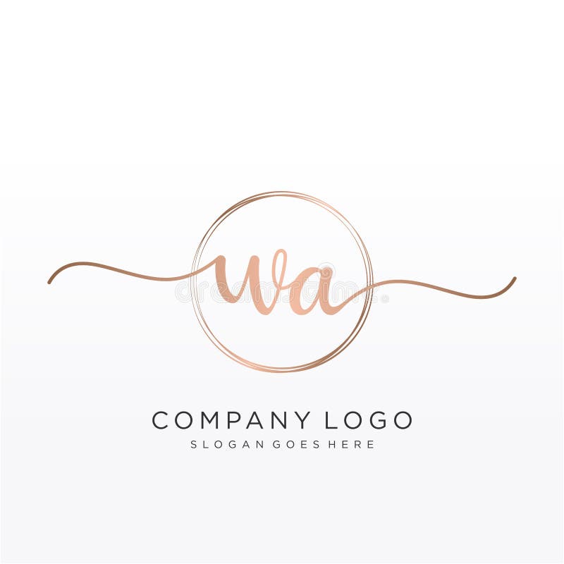 WA Initial Handwriting Logo with Circle Stock Vector - Illustration of ...