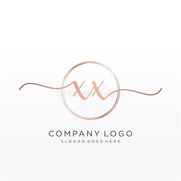 XX Initial Handwriting Logo with Circle Stock Vector - Illustration of ...