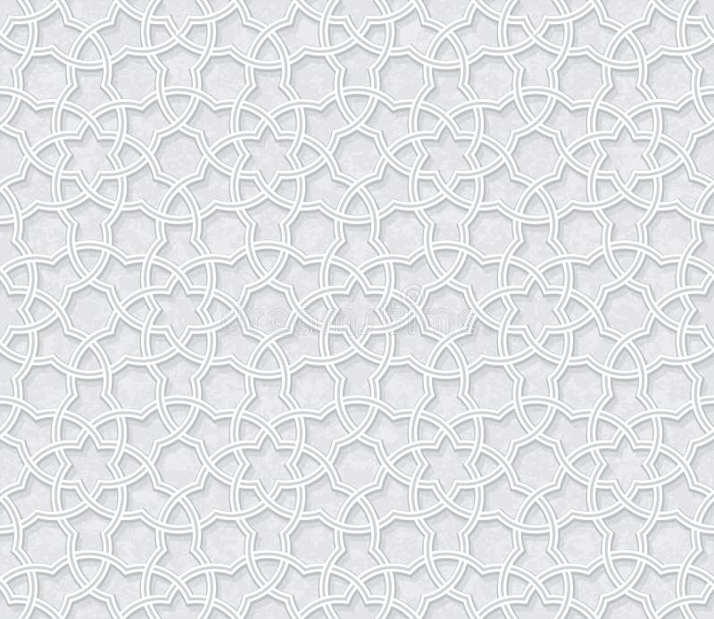 Arabesque Star Pattern with Grunge Light Grey Background, Vector ...