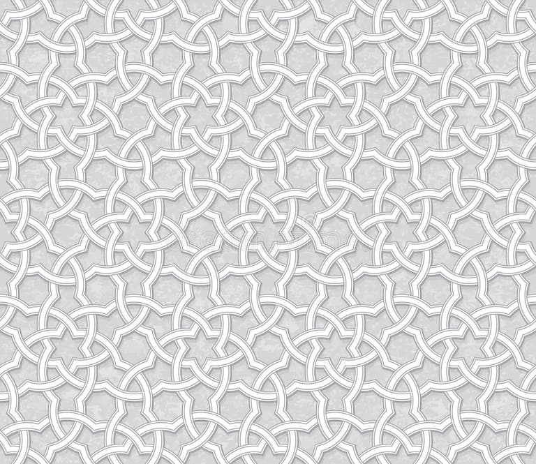 Arabesque Star Pattern with Grunge Light Grey Background, Vector ...