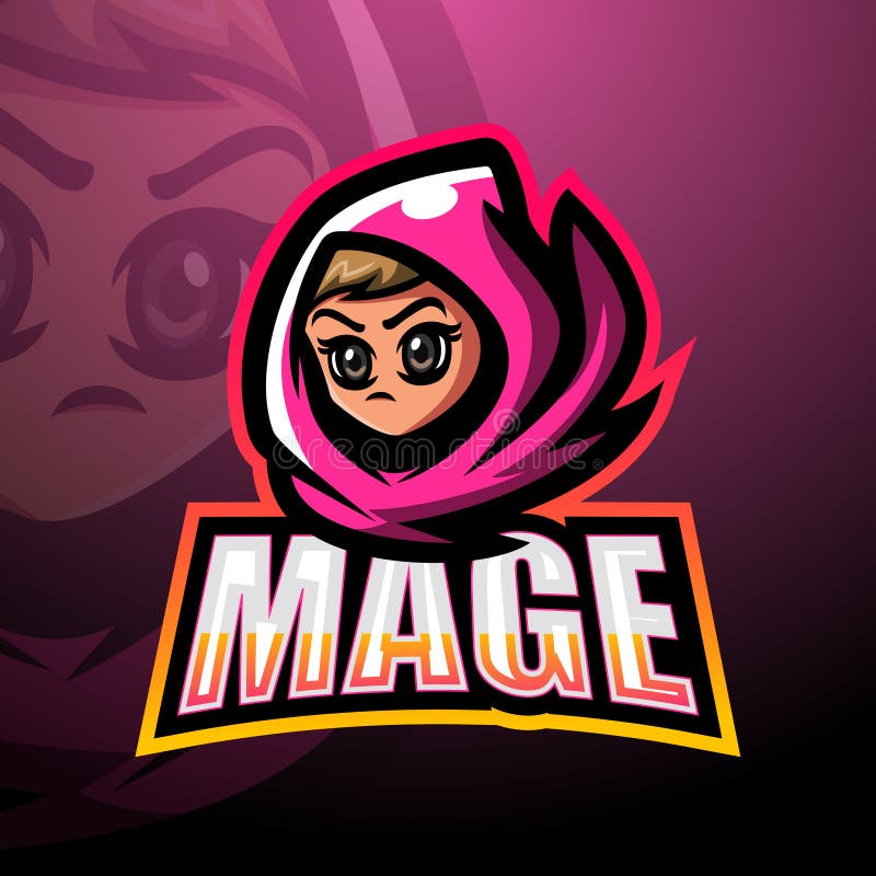 Mage Esport Logo Mascot Design. Stock Vector - Illustration of female ...