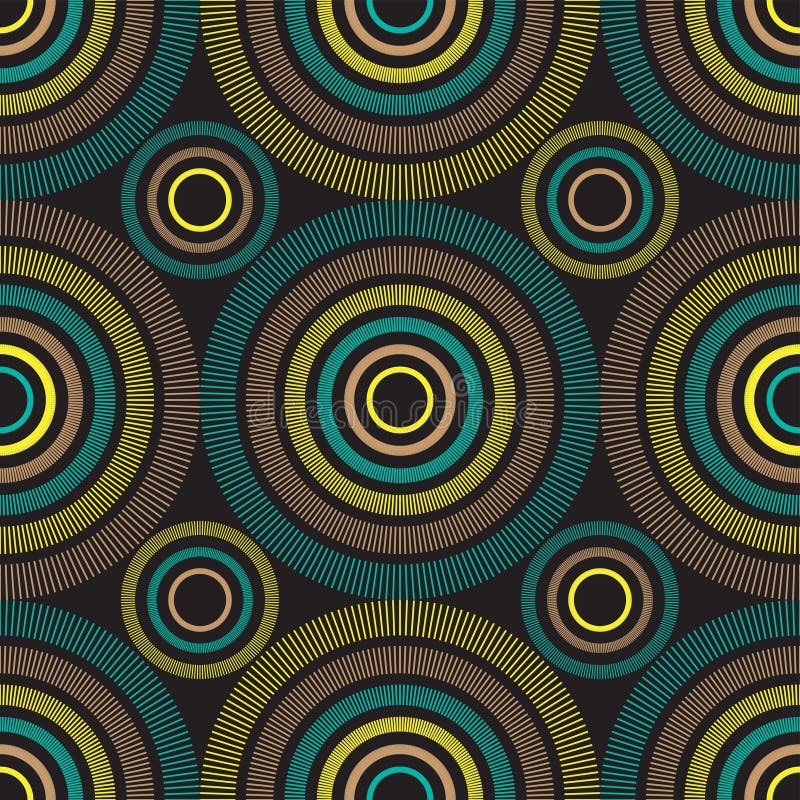 Seamless African Dots in Circular Pattern Stock Illustration ...