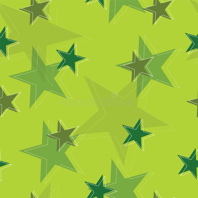 Seamless Pattern with Green Stars Vector Stock Vector - Illustration of ...