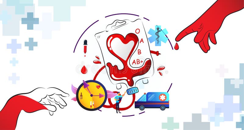 Blood Donation Design. Creative Donor Poster and Cute Character. Blood ...