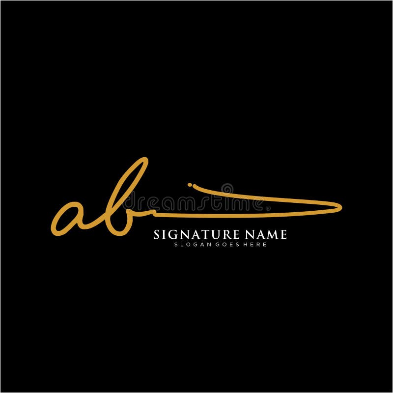 Letter AB Signature Logo Template Vector Stock Vector - Illustration of ...